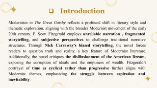 Modernism in 'The Great Gatsby' The Twentieth Century Literature | PDF