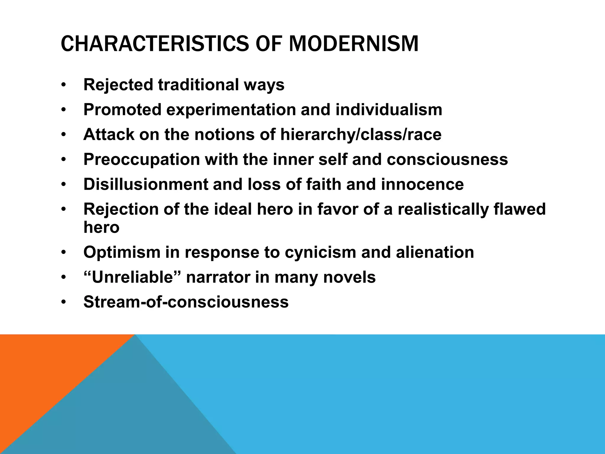 Introduction to Modern Literature 1900-1950 | PPT
