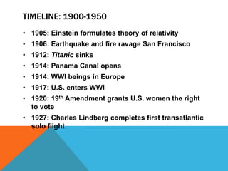 Introduction to Modern Literature 1900-1950 | PPTX