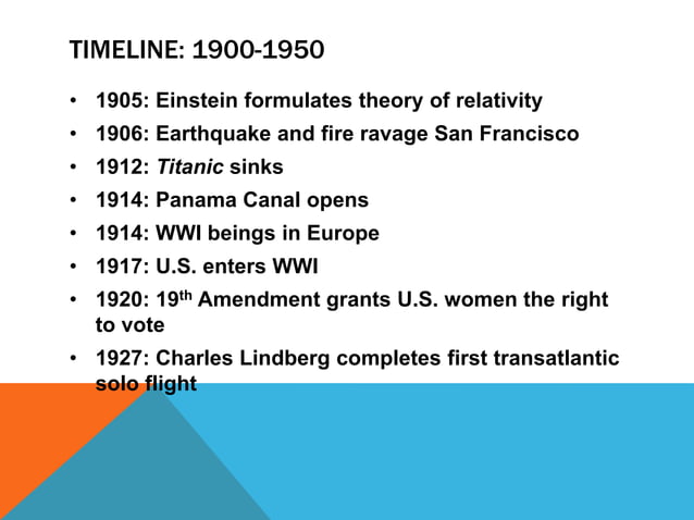Introduction to Modern Literature 1900-1950 | PPT