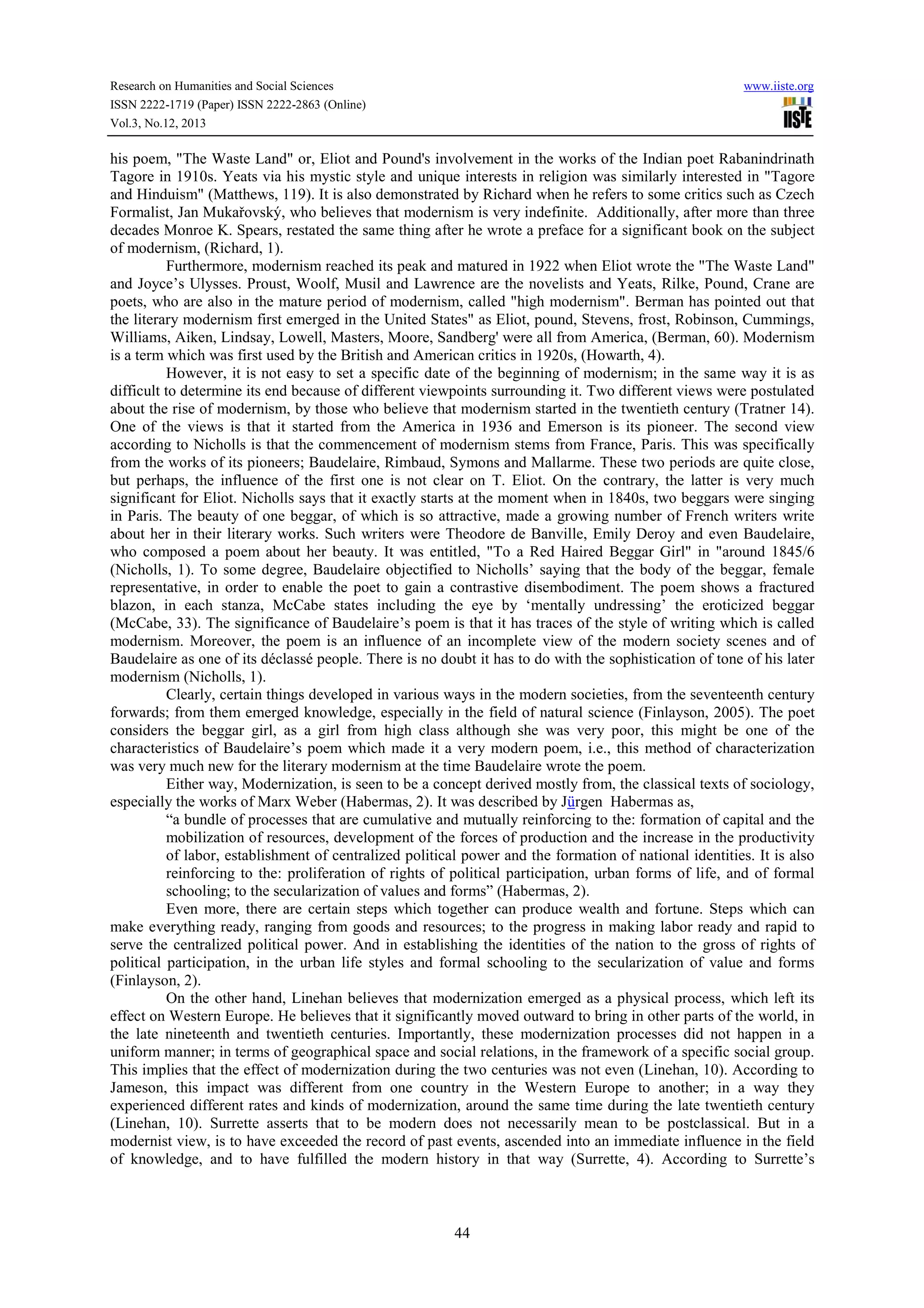 Modernism, modernity and modernisation | PDF