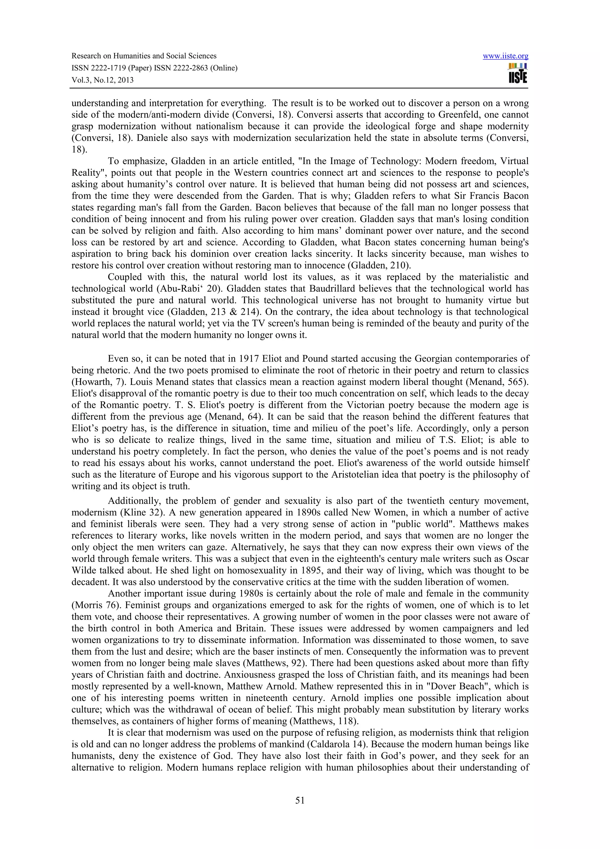 Modernism, modernity and modernisation | PDF