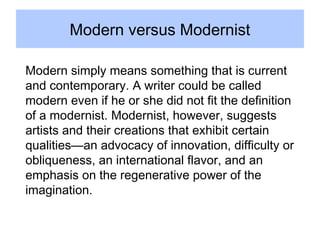 Modernism overview | PPT