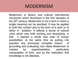 Modernism ( passage to india ) | PPTX