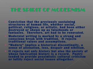 Modernism and modern poetry | PPT