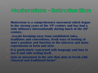 Modernism and modern poetry | PPT