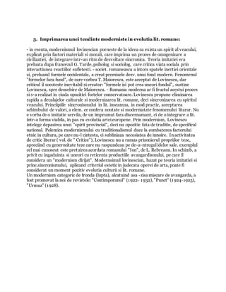 Modernismul eugen lovinescu | DOCX