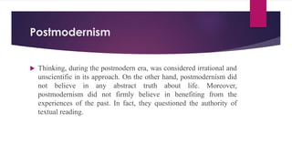 Modernism vs postmodernism | PPTX