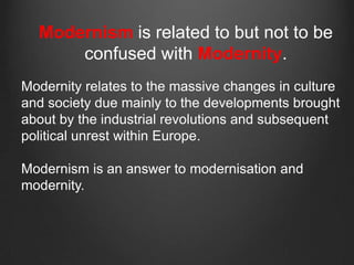 Introduction to Modernism week 1 | PPTX