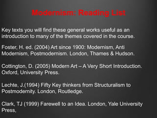 Introduction to Modernism week 1 | PPTX