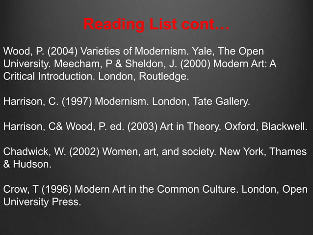 Introduction to Modernism week 1 | PPTX