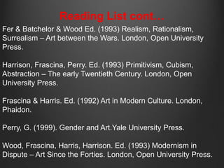 Introduction to Modernism week 1 | PPTX