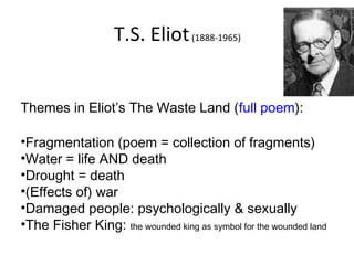 Modernism (W.B. Yeats & T.S. Eliot) | PPT
