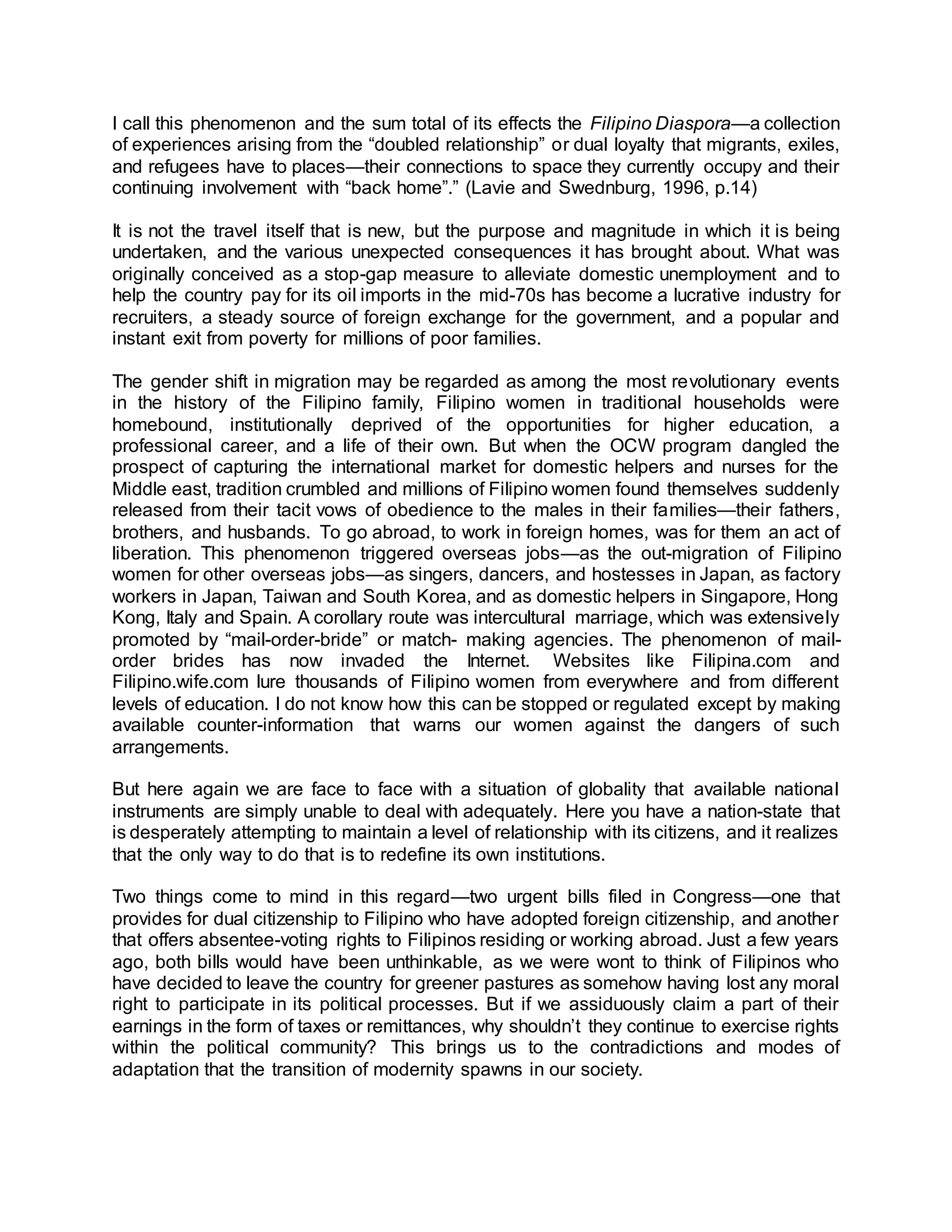 Modernity and the filipino | DOCX