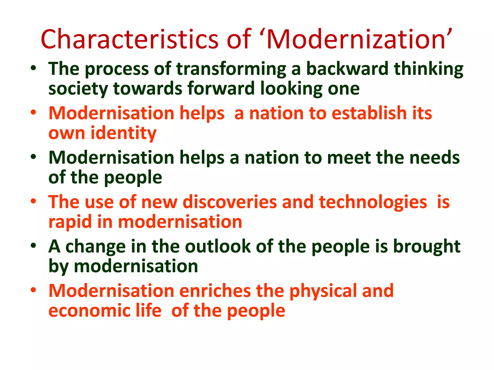 Modernization and Role of Education in the Process of Modernization | PPTX