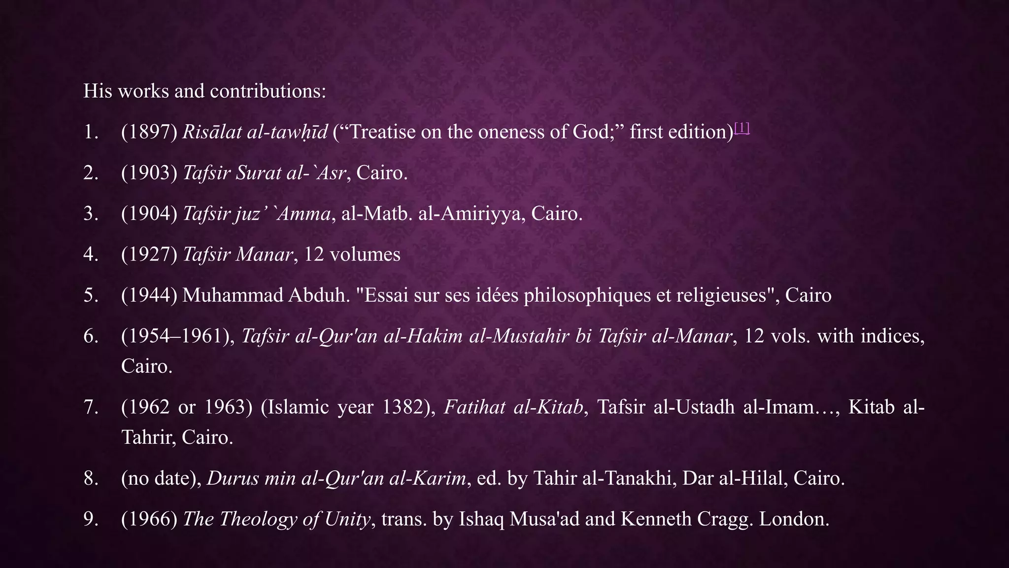 Modernization and reform movements in Muslim education | PPT