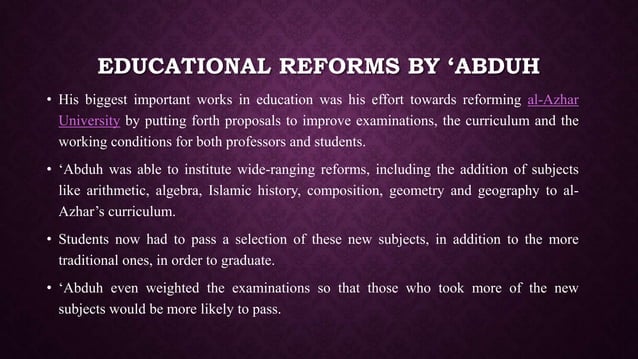 Modernization and reform movements in Muslim education | PPT