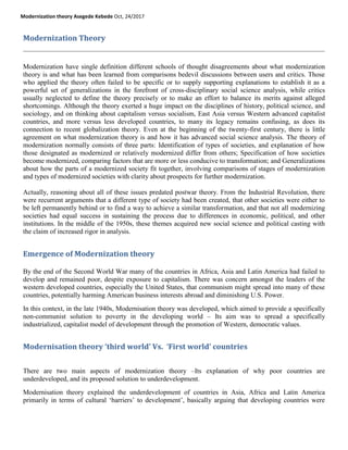 Modernization theory | PDF