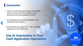 Modernizing cash application with the 3A's automation analytics and AI ...