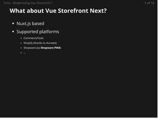 Modernizing Vue Storefront 1 | PPT