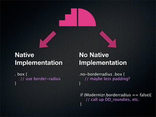 Modernizr - Detecting HTML5 and CSS3 support | PDF