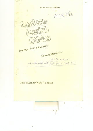 Modern jewish ethics | PDF