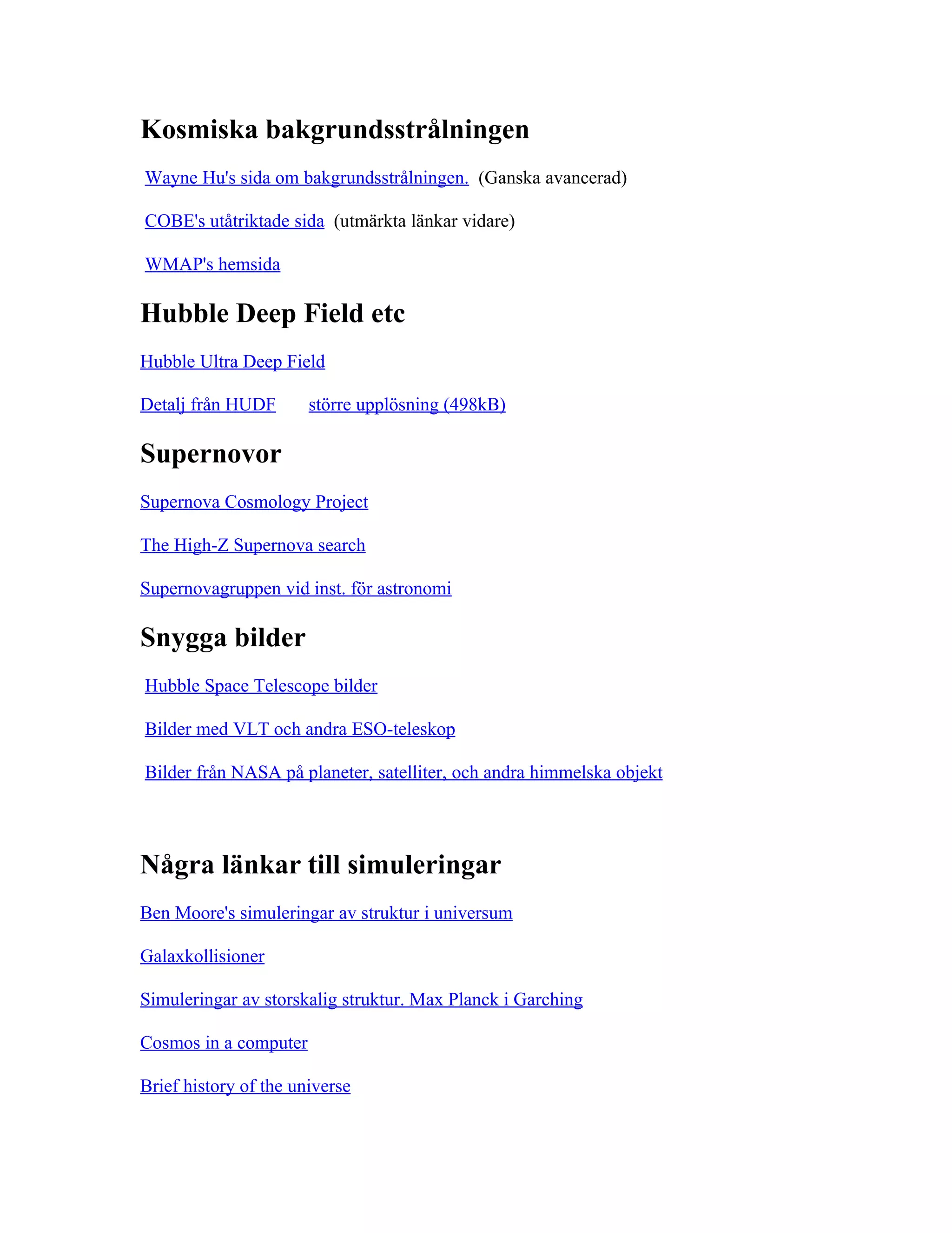 Modern kosmologi | DOC