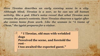 Tiresias's Significance in the poem The Waste Land | PPT