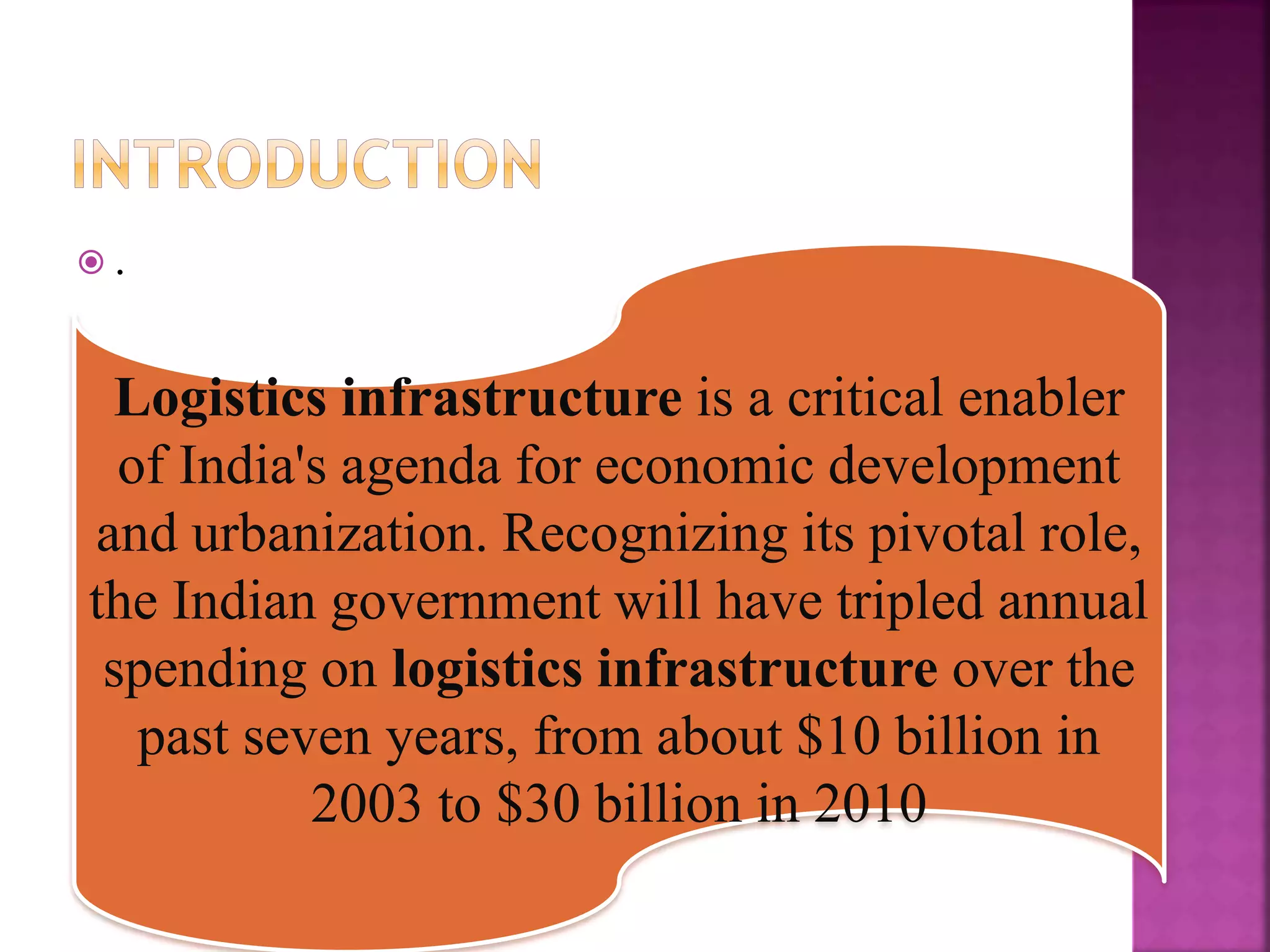 Modern logistics infrastructure | PPTX