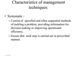 Modern management techniques | PPTX