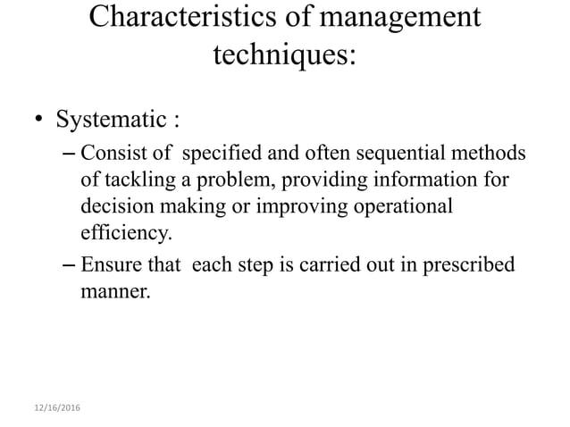 Modern management techniques | PPT