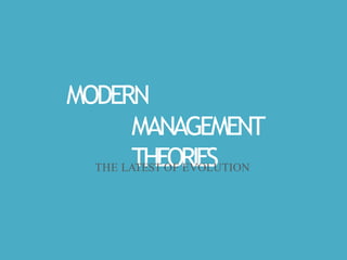 MODERN MANAGEMENT THEORIES | PPTX