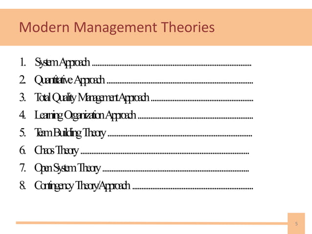 MODERN MANAGEMENT THEORIES | PPTX