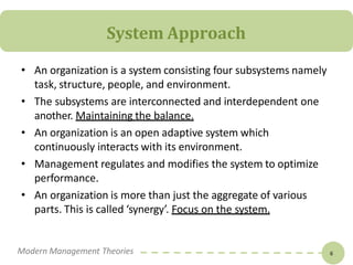 MODERN MANAGEMENT THEORIES | PPTX