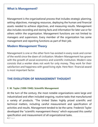 Modern Management Thoughts | PDF