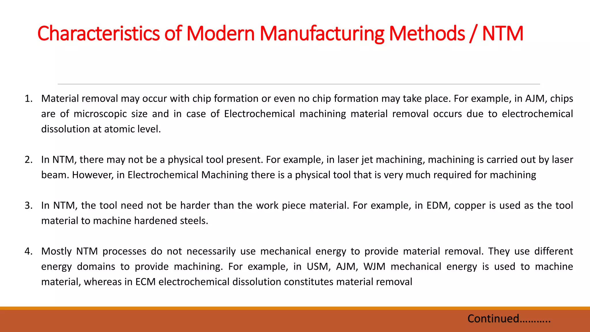 Modern manufacturing methods | PPTX