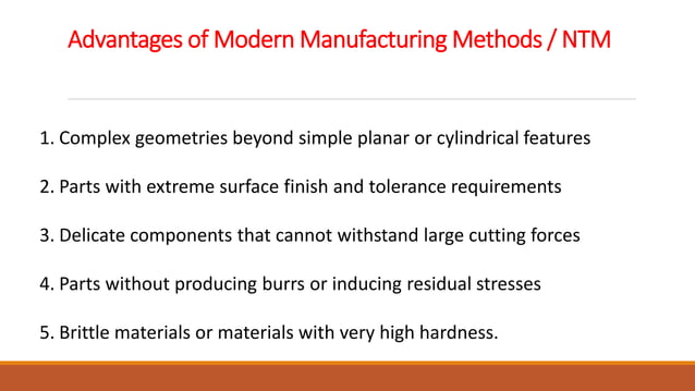 Modern manufacturing methods | PPTX | Chemistry | Science