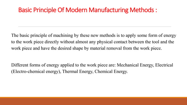 Modern manufacturing methods | PPTX | Chemistry | Science