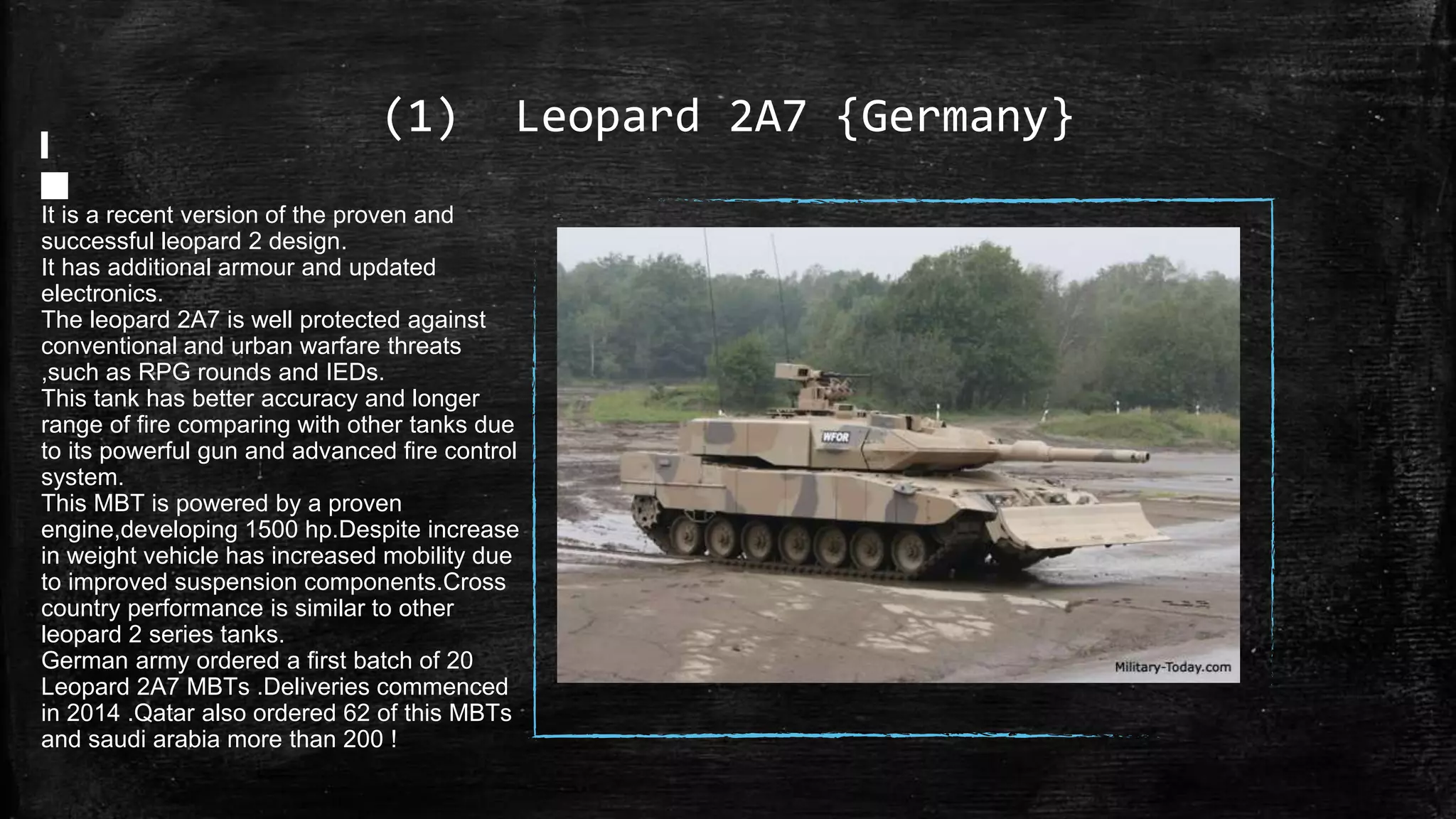 Modern main battle tanks | PPTX