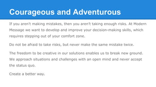 Modern Message's Core Values | PDF | Startups | Business