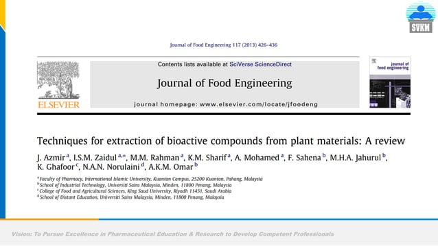 Modern methods of extraction by Dr. Amit Gangwal | PDF | Chemistry ...