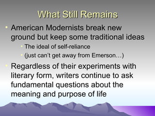 American Literature: Introduction to the Modern Period | PPT