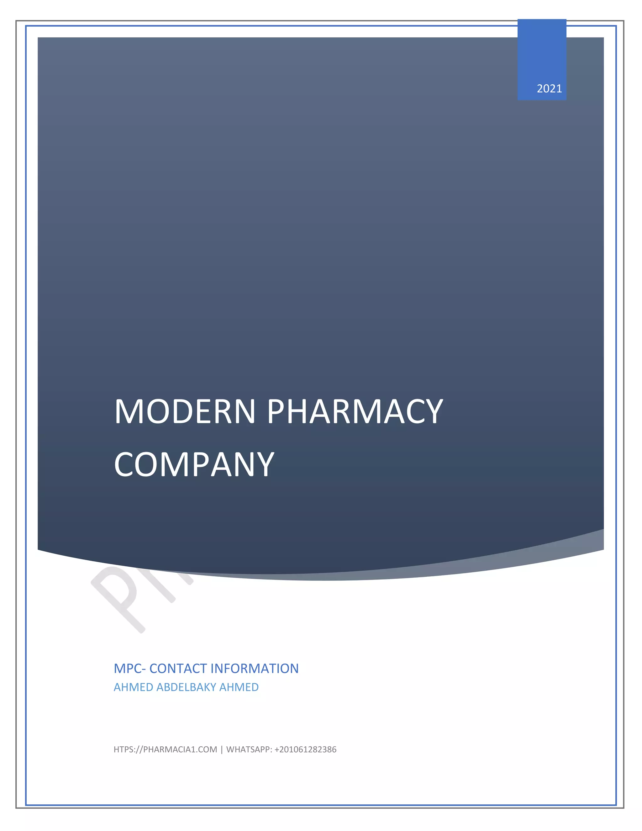 Modern pharmacy company | PDF