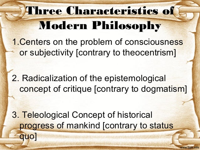 2014 Revised Modern philosophy
