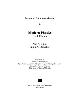 Modern physics paul a. tipler 6ª edição solutio manual | PDF