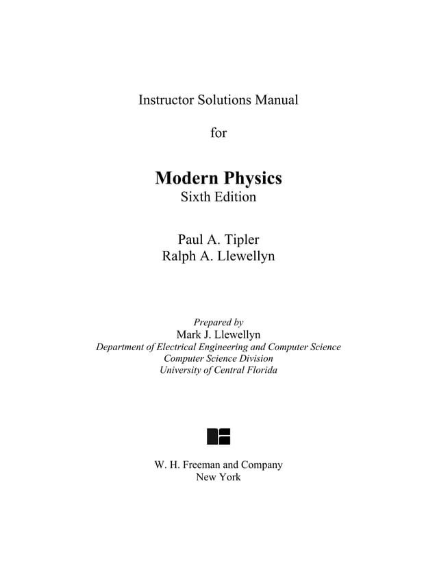 Modern physics paul a. tipler 6ª edição solutio manual | PDF