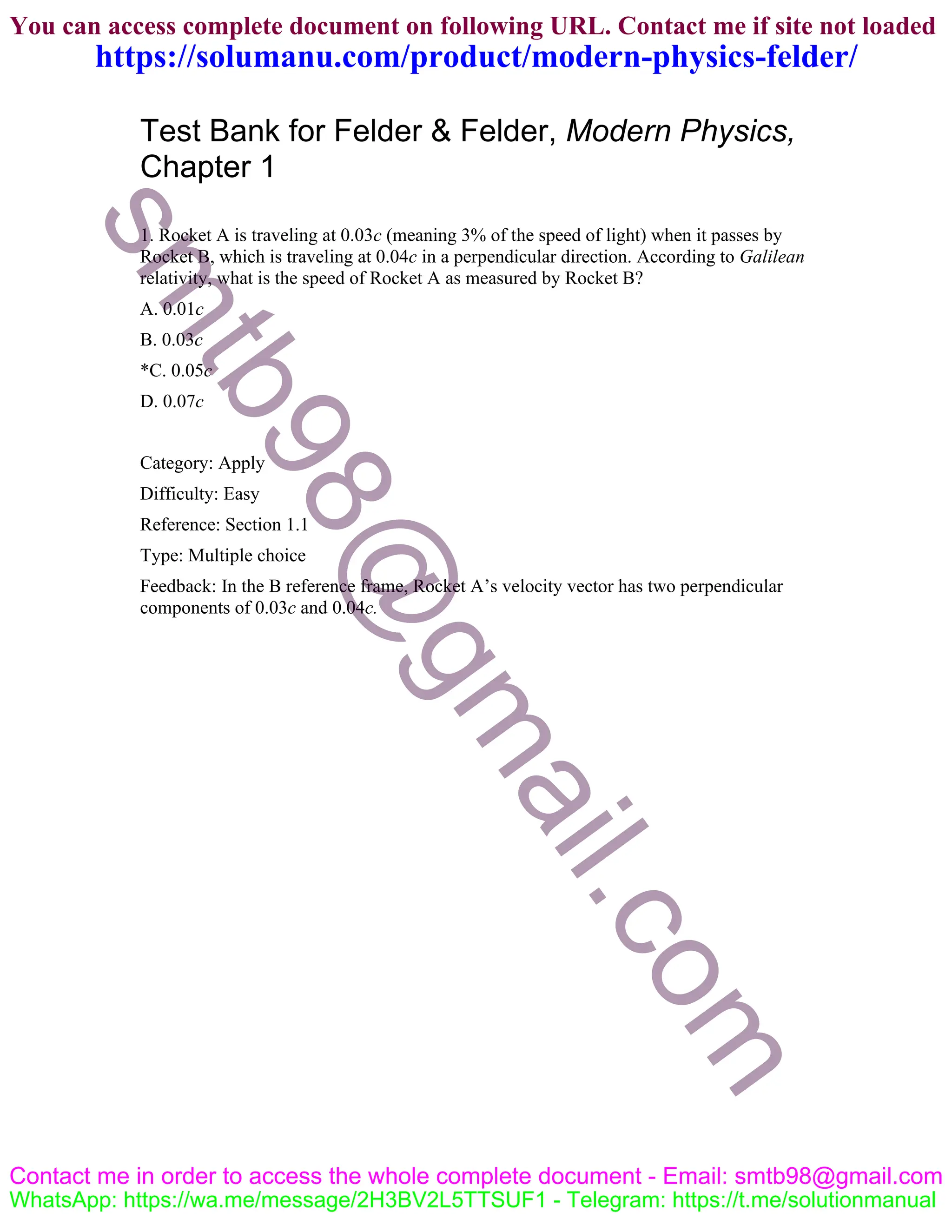 Question Bank for Modern Physics - Felder (New Edition) | PDF