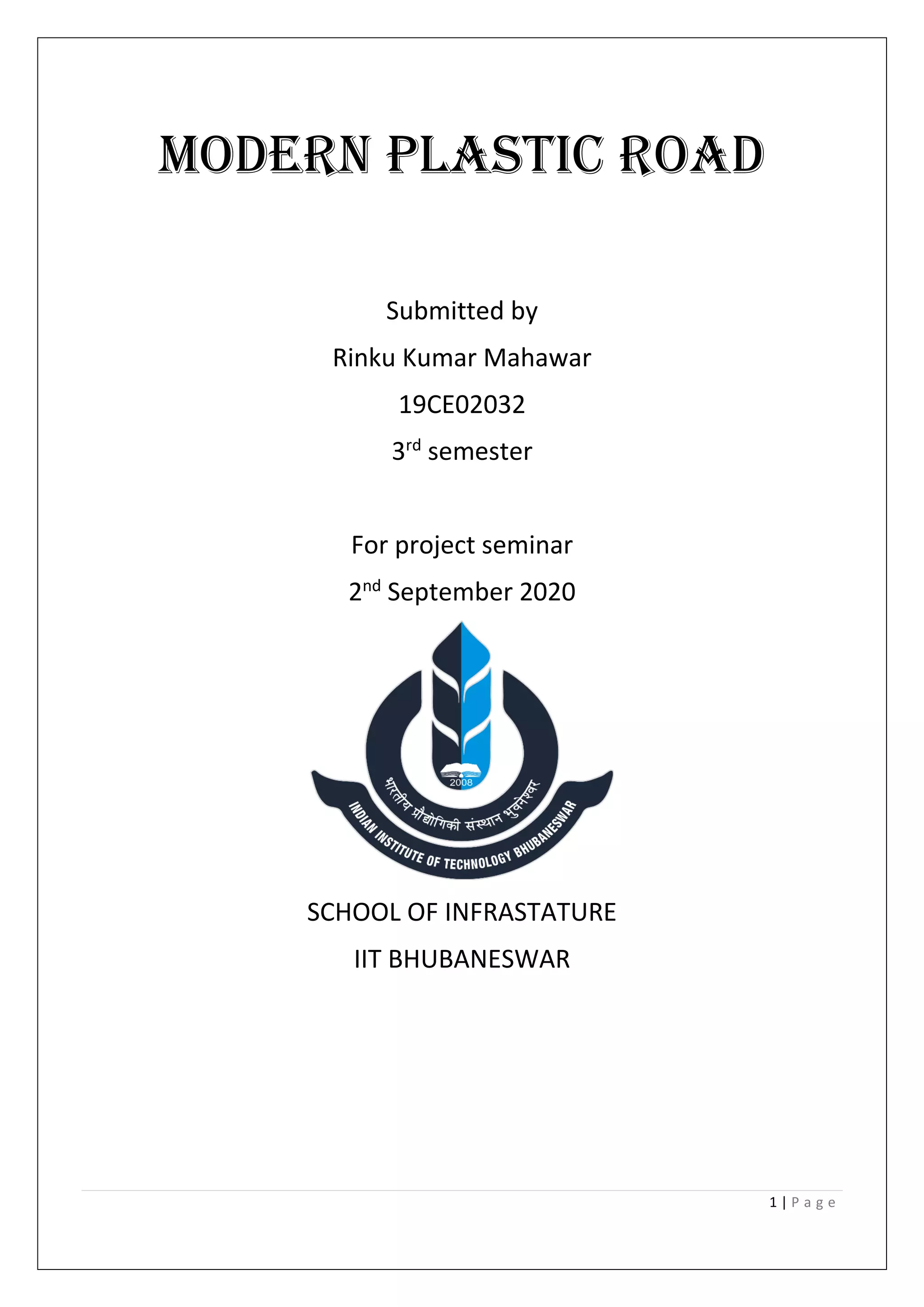 Modern plastic road report | PDF