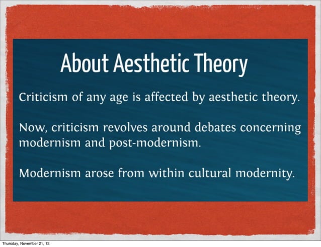 A History of Aesthetic Theory: Modernism and Postmodernism | PPT