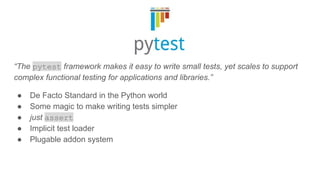 Modern Python Testing | PPT